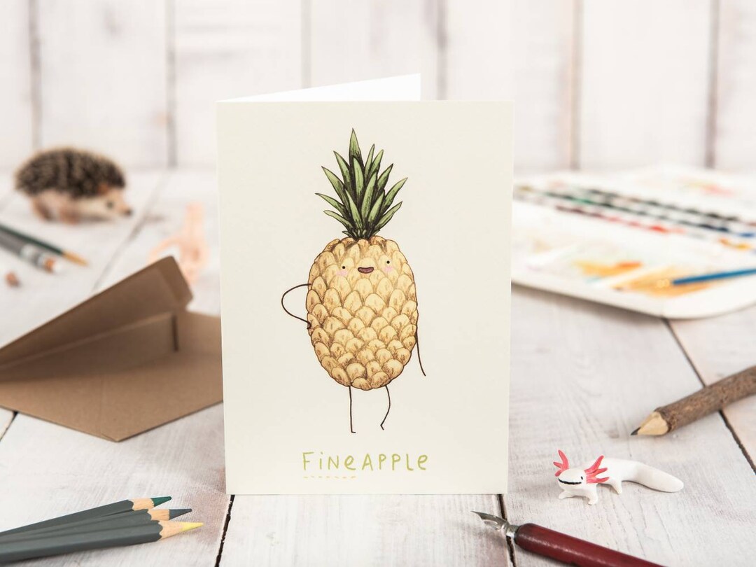 Fineapple Cute Funny Pineapple Card - Etsy