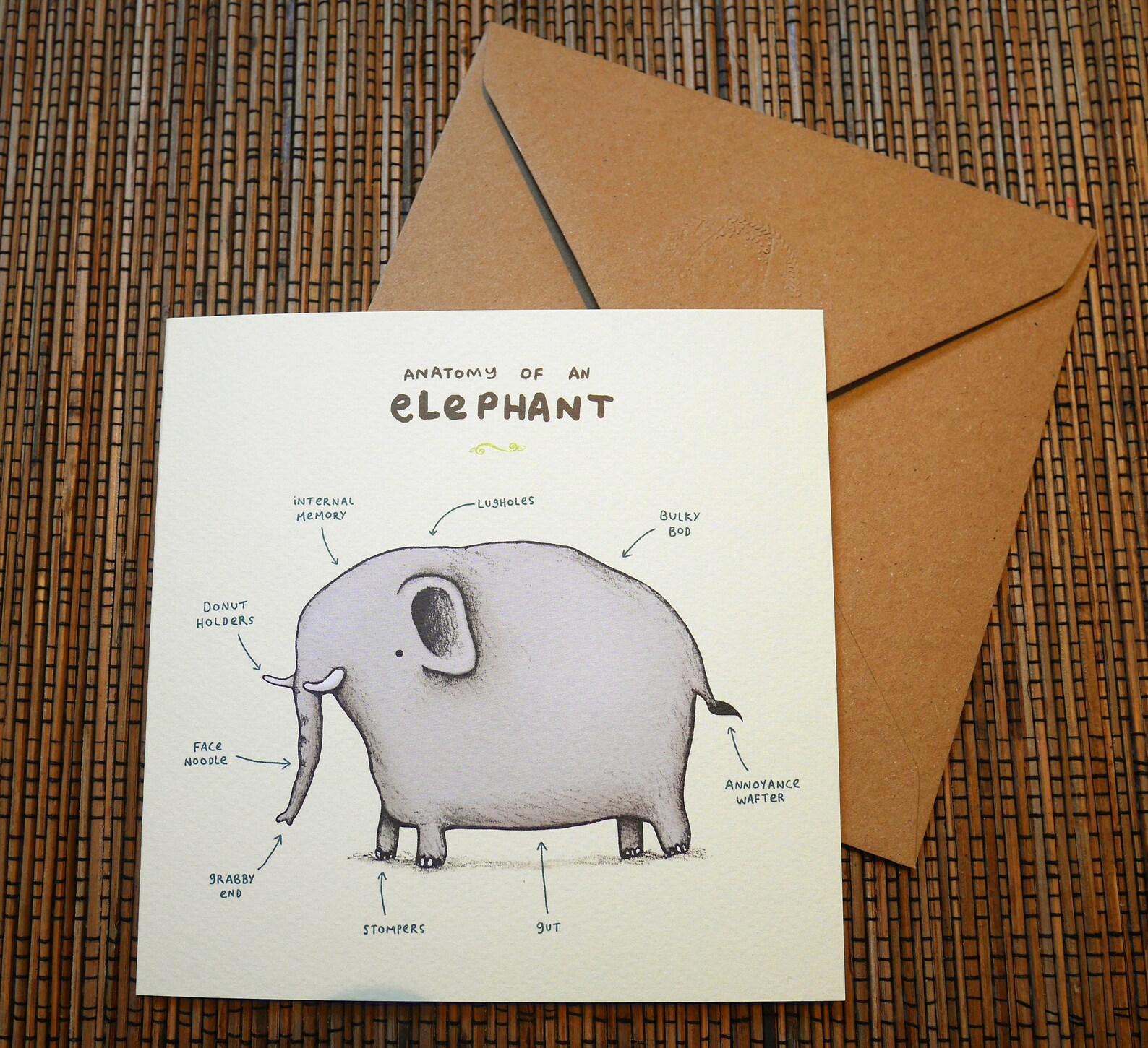 Anatomy of an Elephant Card - Etsy