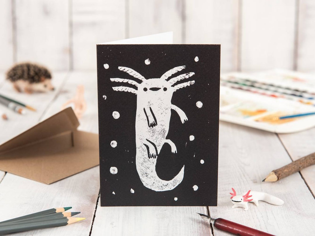 Axolotl Print Card - Etsy