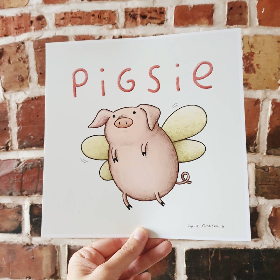 Pigsie Pixie Pig Signed Art Print - Etsy