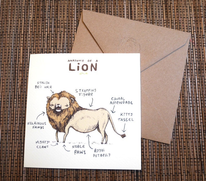 Anatomy of A Lion Card - Etsy