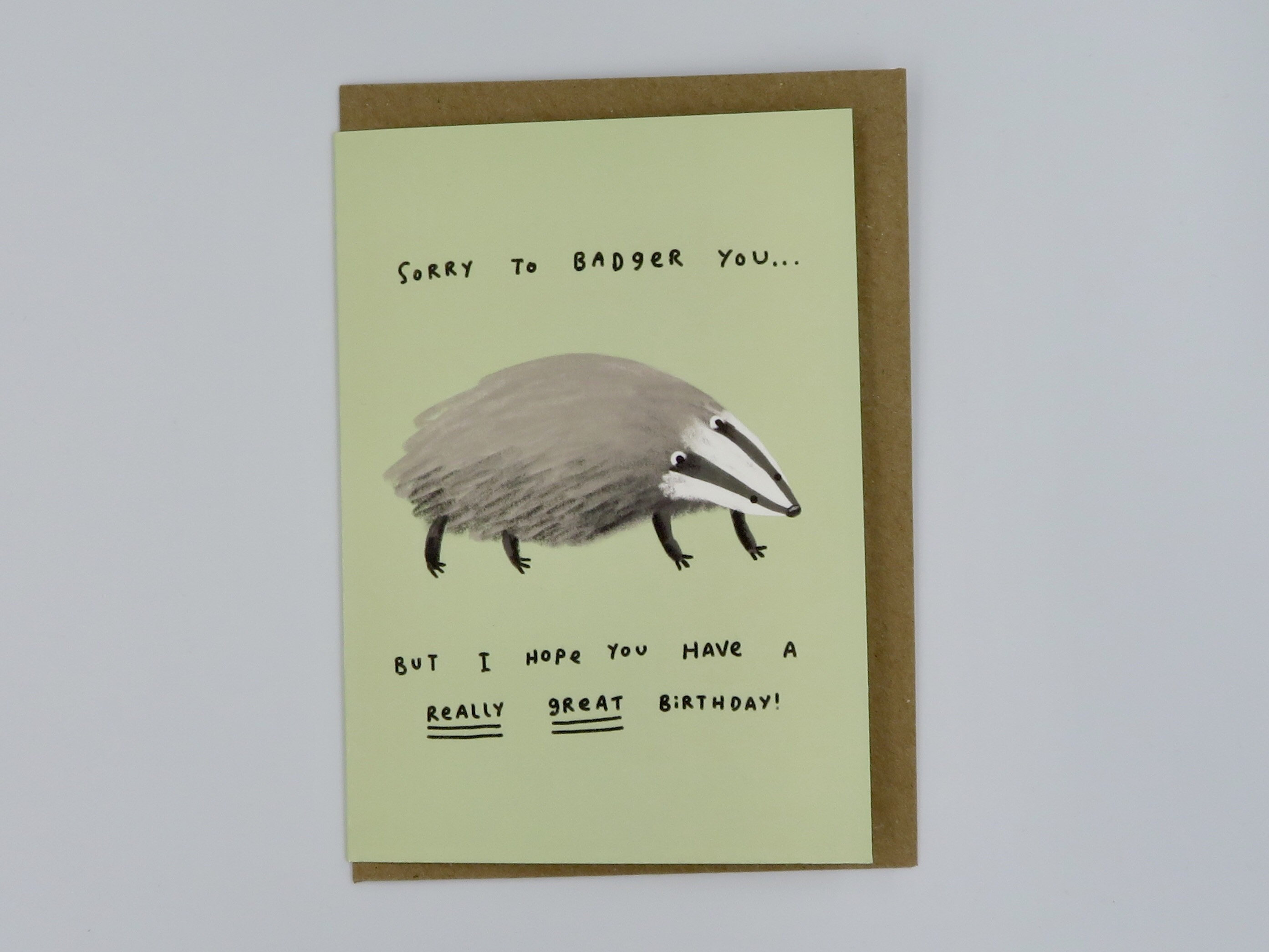 Badger Birthday Card - Etsy