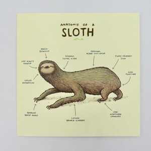 Anatomy of a Sloth Card - Etsy