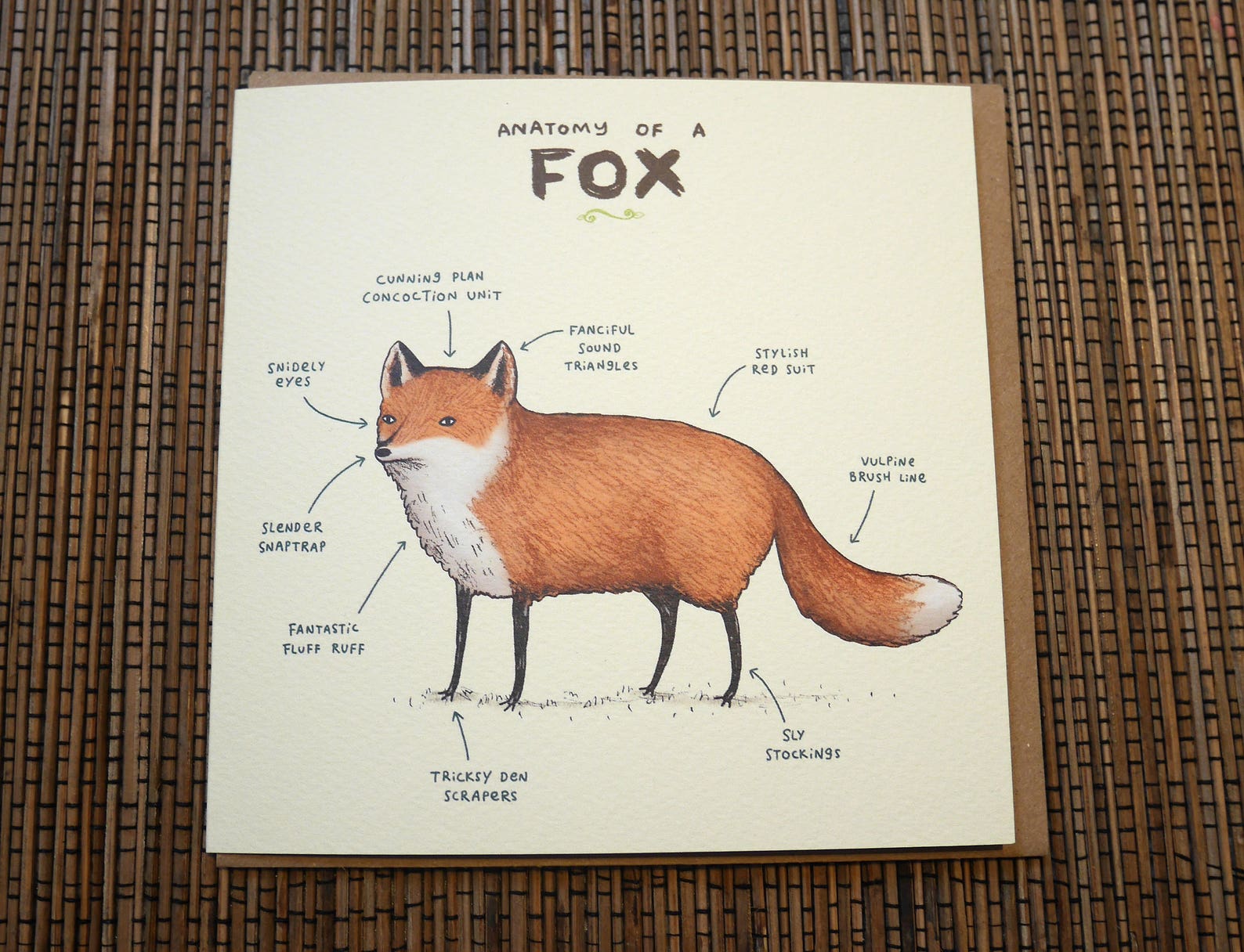 Anatomy of A Fox Card - Etsy