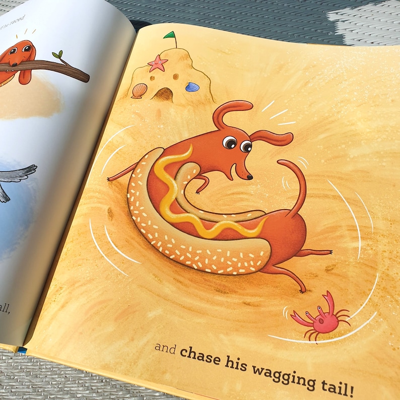 Hot Dog Signed Children's Illustrated Dachshund Sausage Dog Picture ...