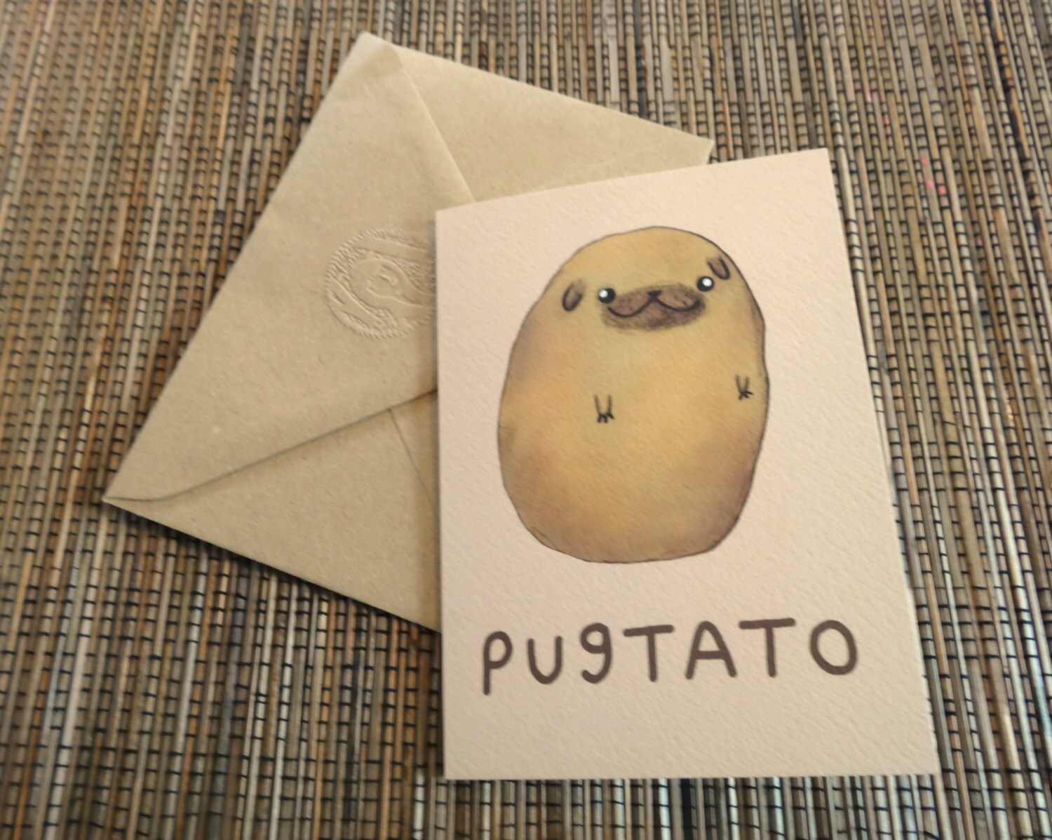 Pugtato Card - Etsy