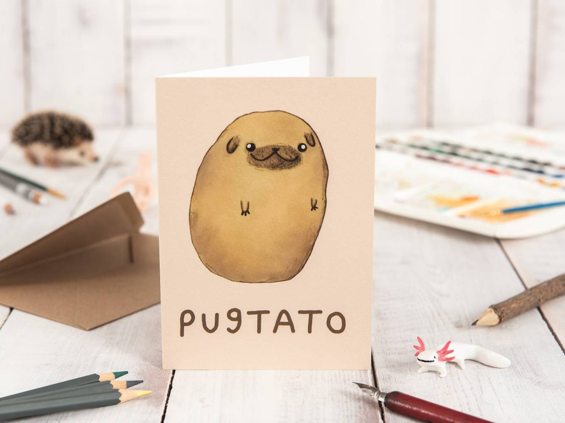 Pugtato Card - Etsy