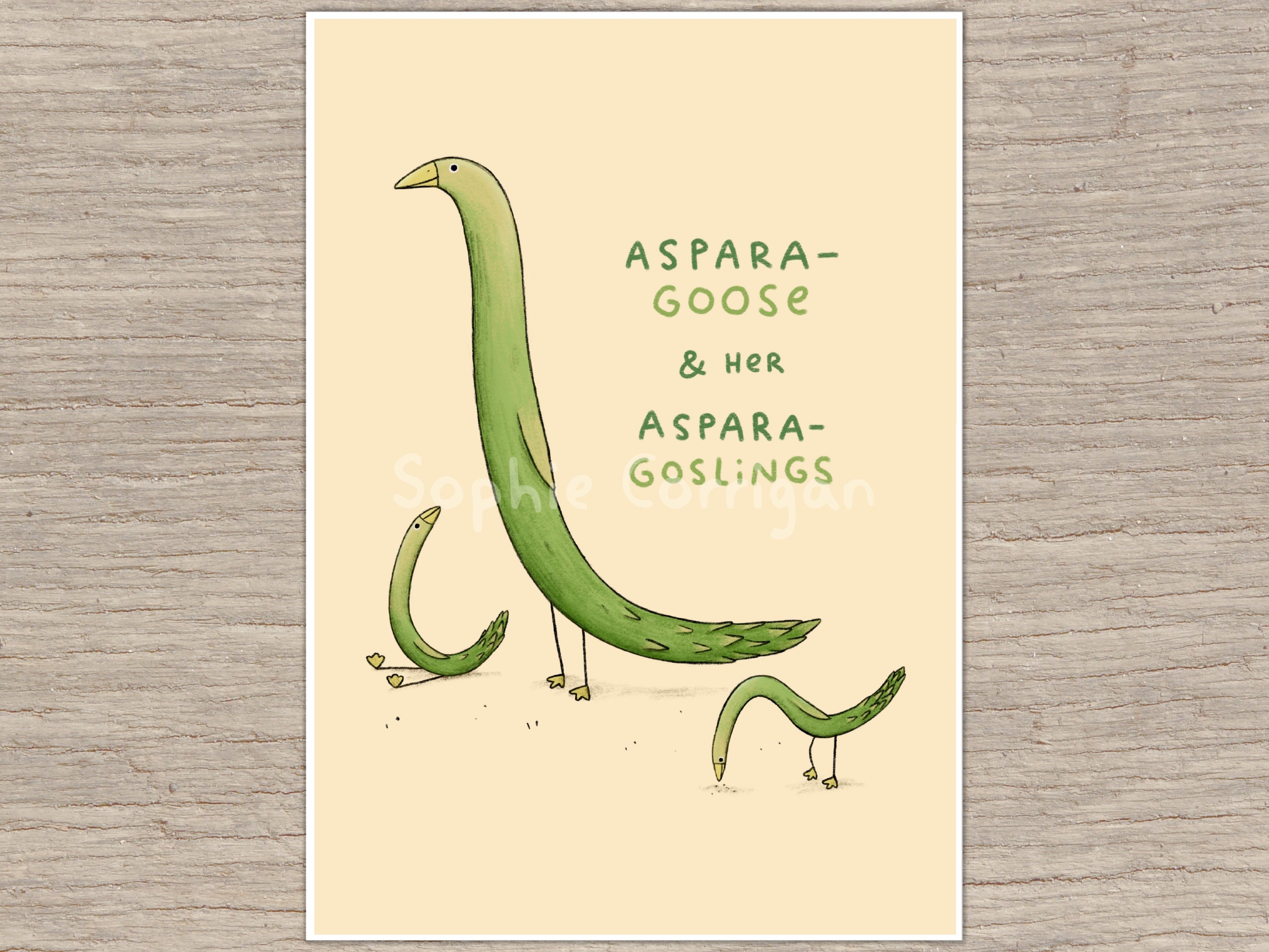 Asparagoose & Her Asparagoslings Signed Art Print | Etsy
