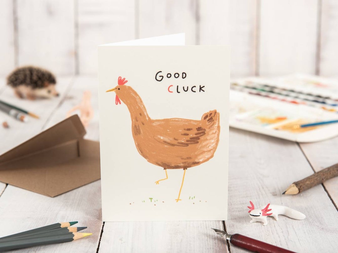 Good Cluck Chicken Good Luck Card - Etsy