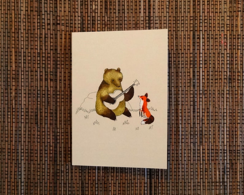 Bear & Fox Card - Etsy