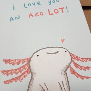 I Love You an Axo-lot Axolotl Card - Etsy