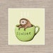 Sloffee Signed Fine Art Print Sloth Coffee Cute Funny Pun - Etsy