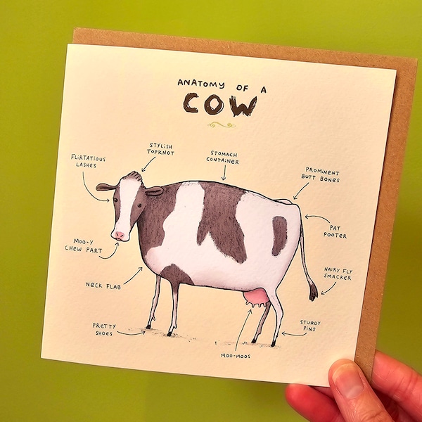 Cow Card - Etsy