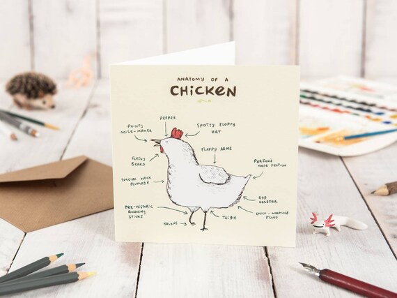Anatomy Of A Chicken Card | Etsy