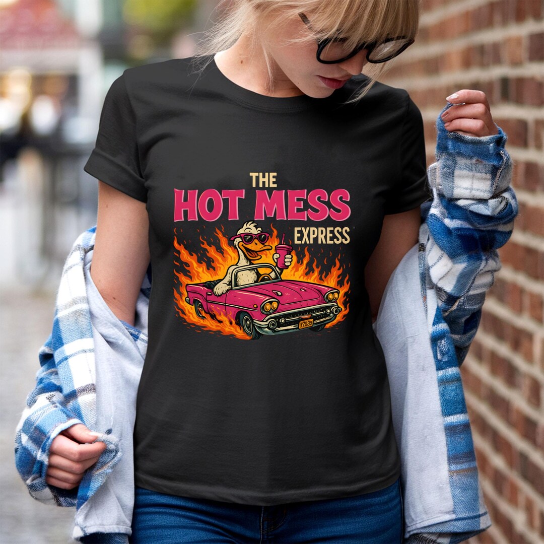 Goose Hot Mess Express PNG, Funny Sarcastic Bird Clipart, Retro Animal ...
