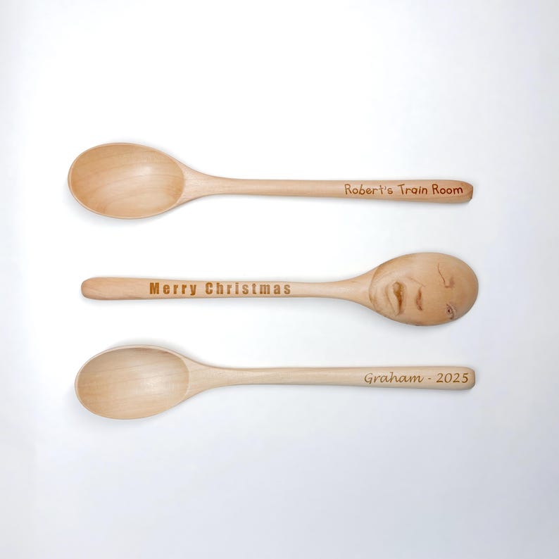 Custom Face Engraved Funny Christmas Wooden Spoons - Quirky Gifts Ideas ...