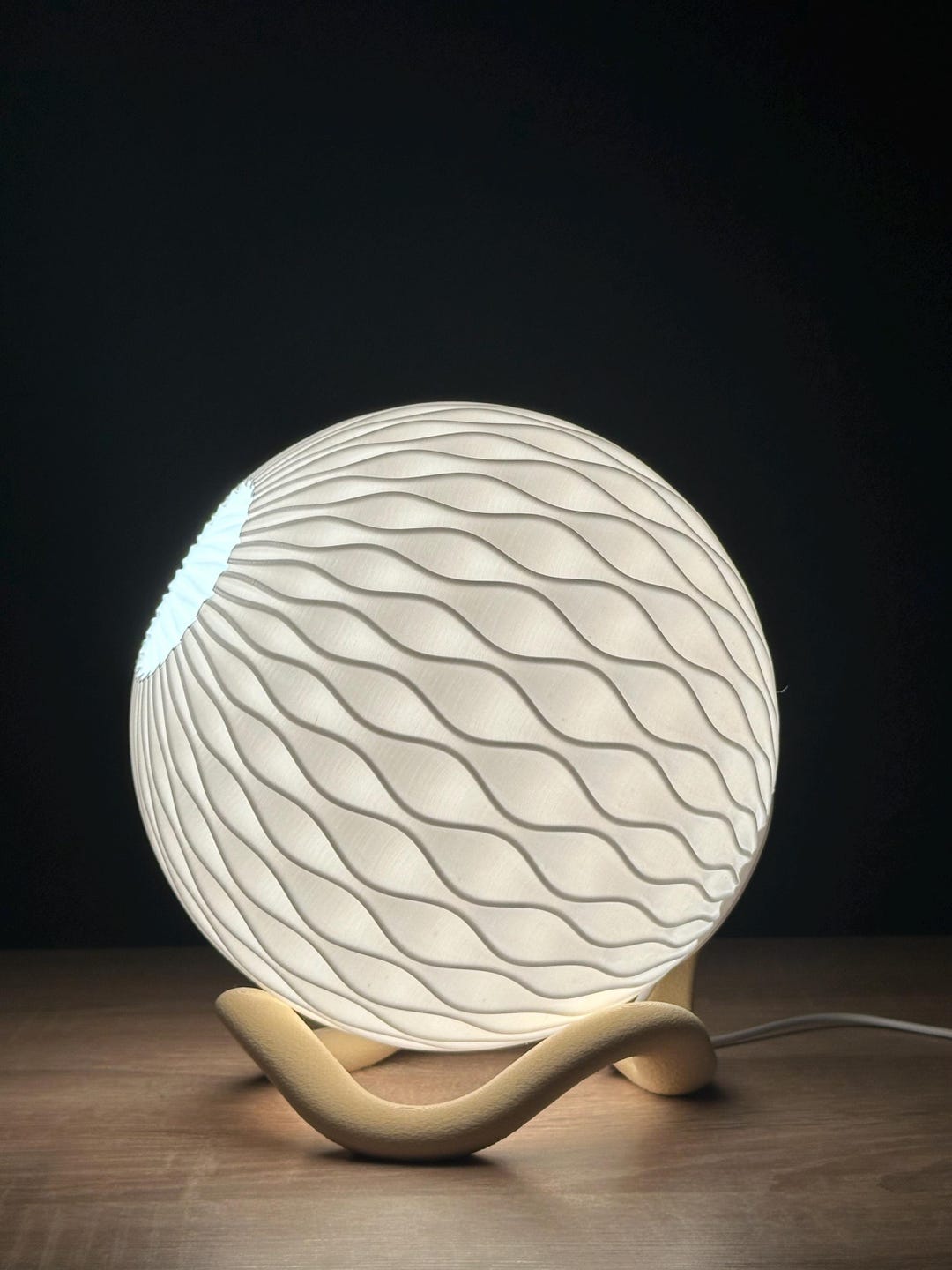 3D Printed Sphere Table Lamp | Modern Decorative Lamp | Minimalist Home ...