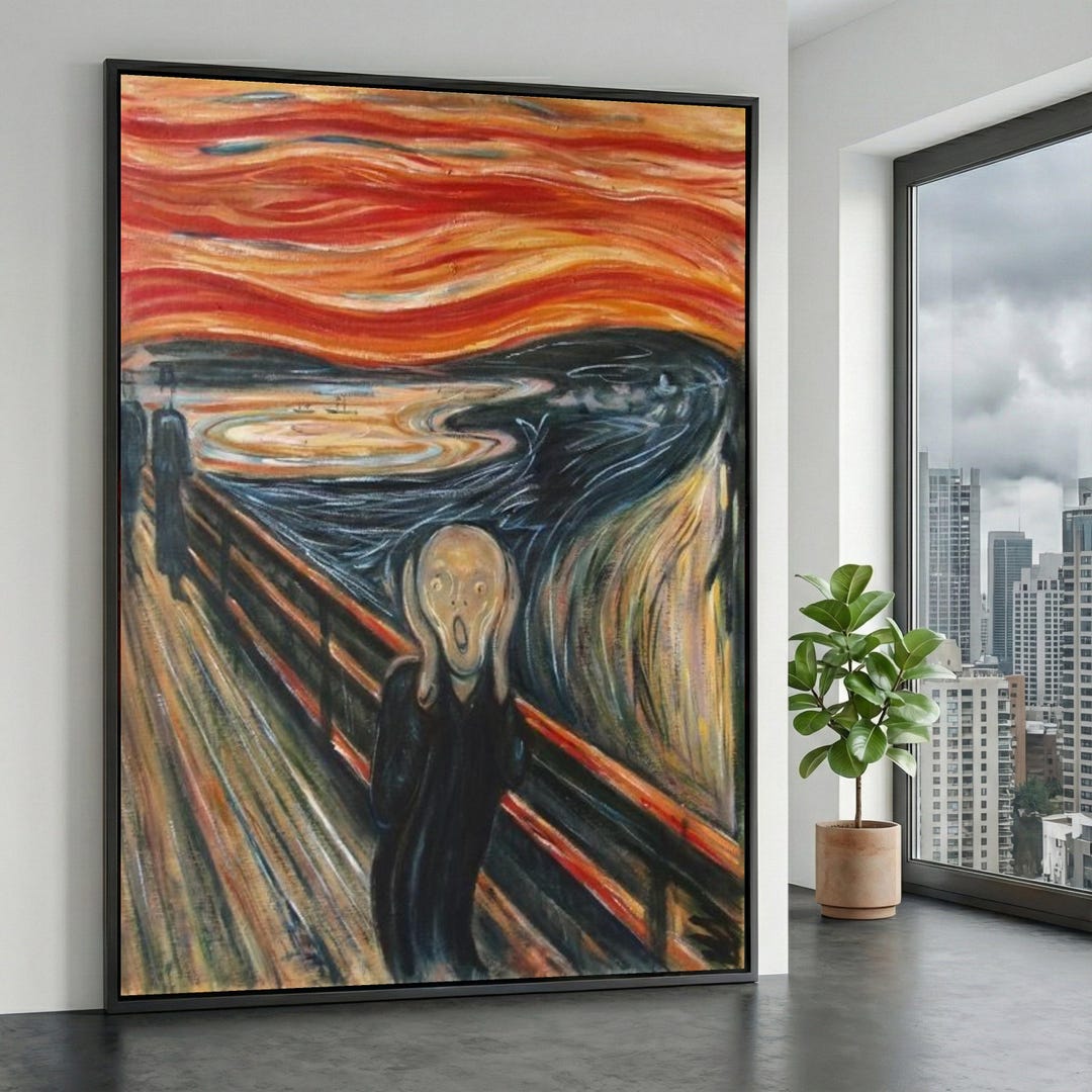 The Scream Canvas Wall Art, Edvard Munch Expressionist Painting ...