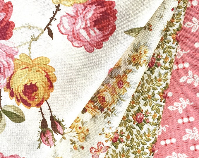 FRENCH MILL 4 Quilt Fabric Fat Quarters by Andover Fabrics Shabby ...