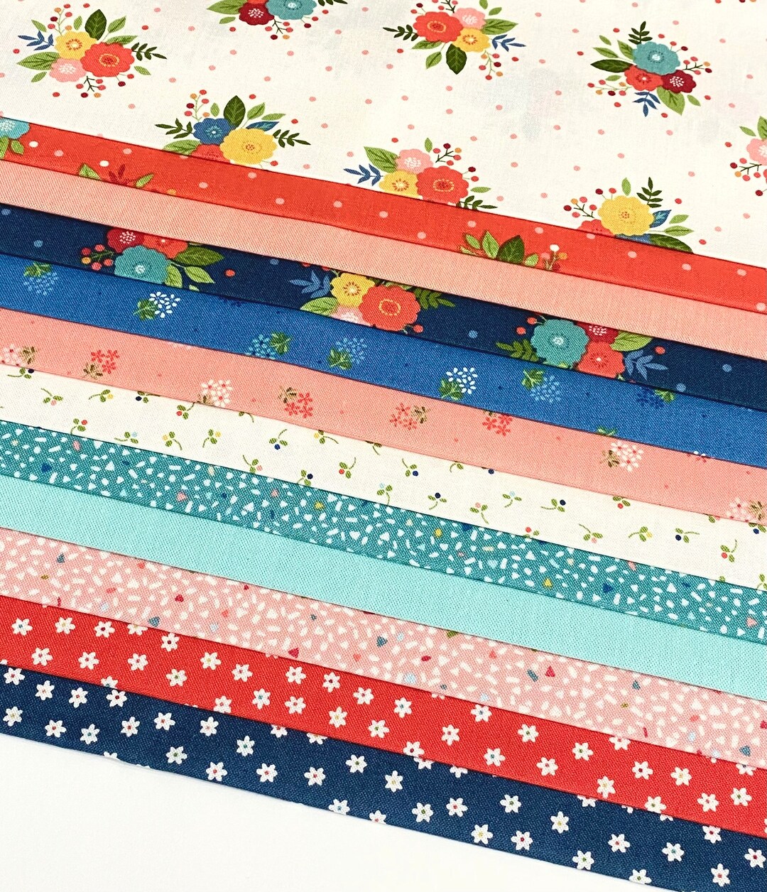 12 ~ Quilt Fabric Fat Quarters ~ AMELIA - by Andover Makower UK ...