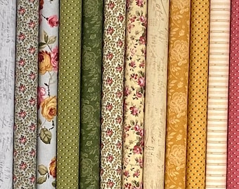 FRENCH MILL 4 Quilt Fabric Fat Quarters by Andover Fabrics Shabby ...