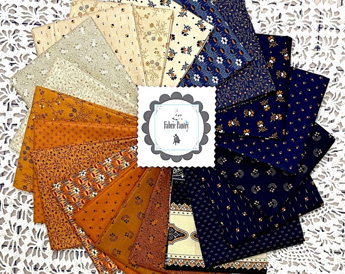 20 - INDIGO & CHEDDAR - Civil War Reproduction Quilt Fabric Fat ...