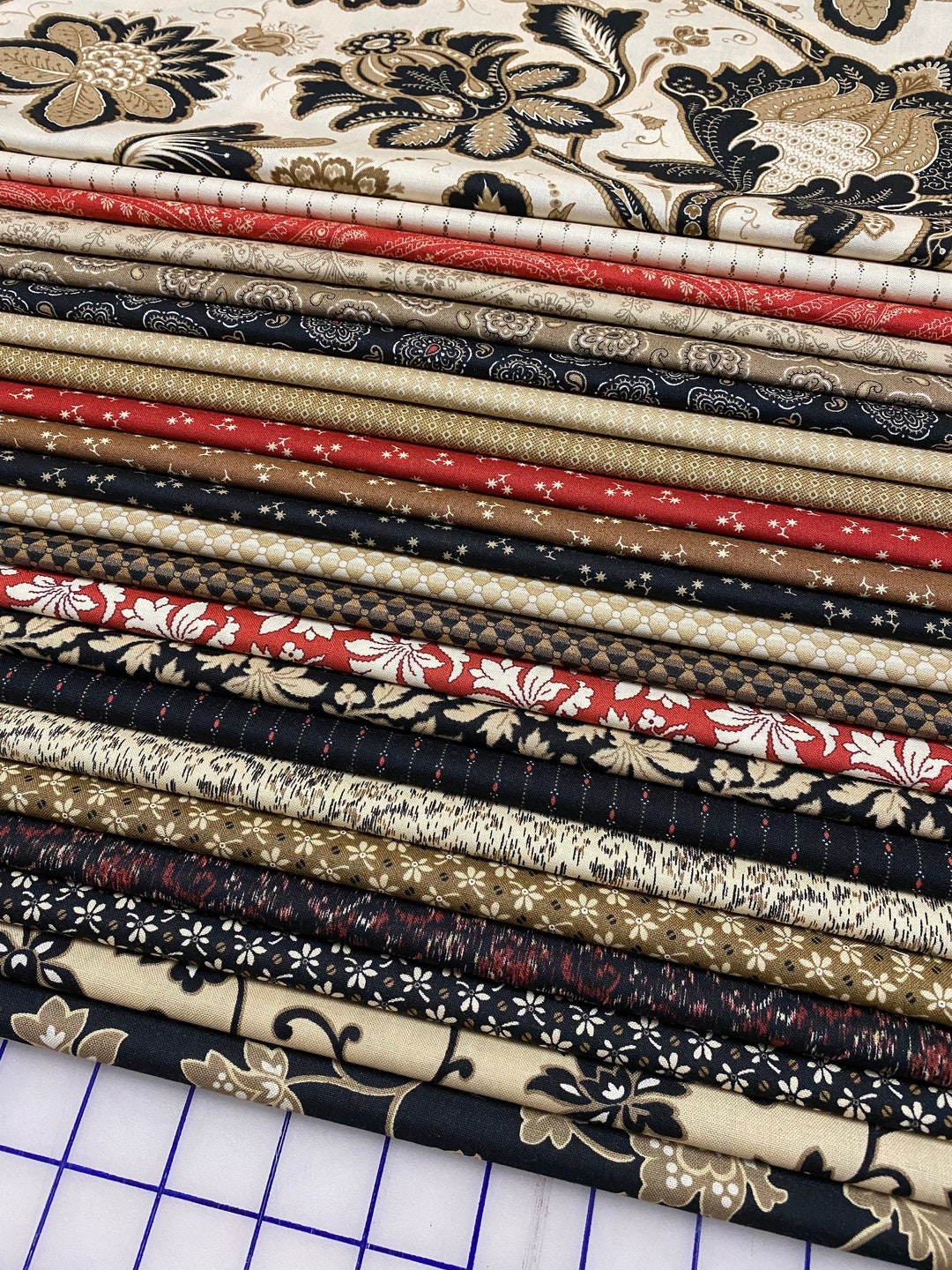 22 Civil War Reproduction Quilt Fabric Fat Quarters - BELLE ROSE ...