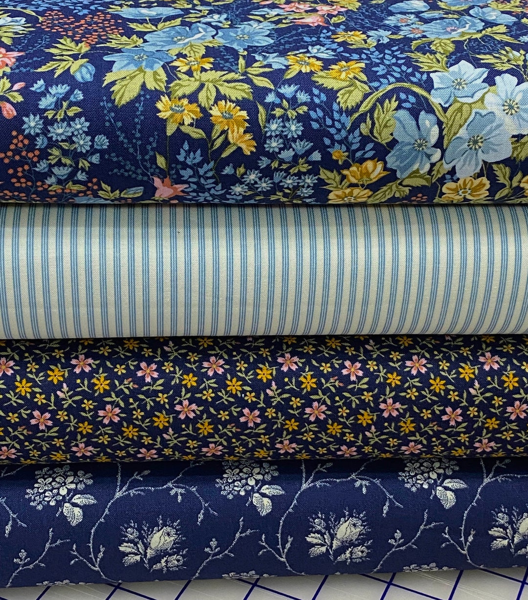 MAYFLOWER ~ 4 Quilt Fabric Fat Quarters ~ by Janet Houts for Andover ...