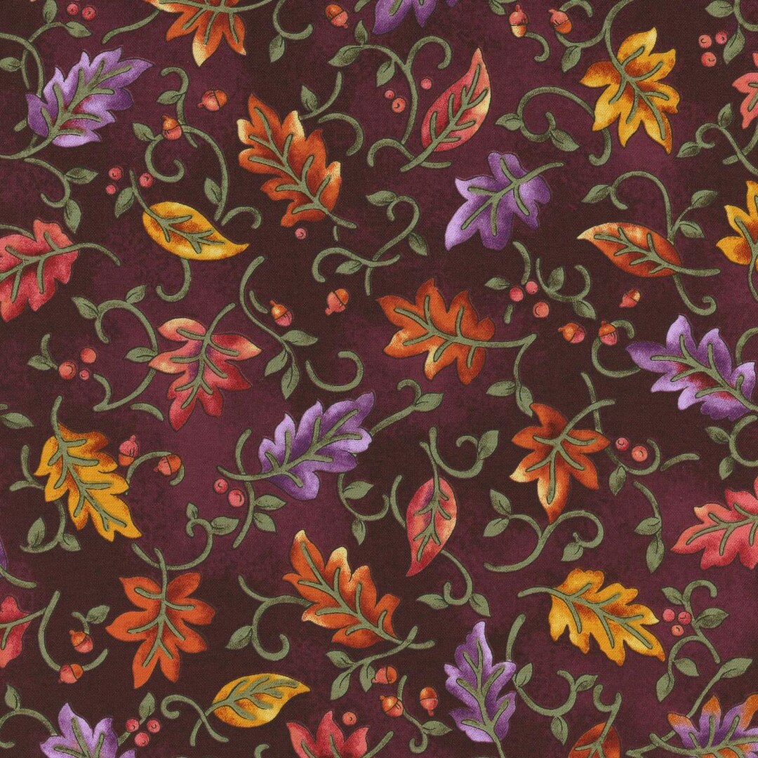 AUTUMN BREEZE - Quilt Fabric - Dancing Leaves - by Nancy Halvorsen ...