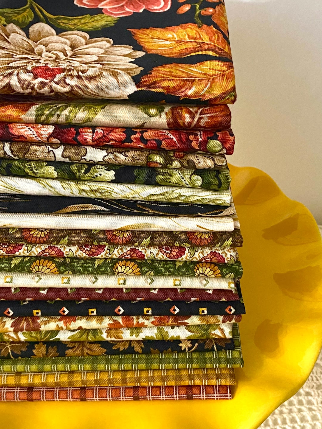 20 AUTUMN WOODS Quilt Fabric Fat Quarters ~ by Andover ~ Floral, Leaves ...