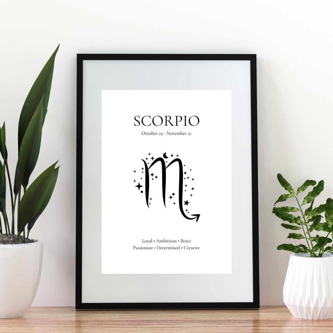 Scorpio Zodiac Sign Print | Astrology Wall Art | Minimalist ...