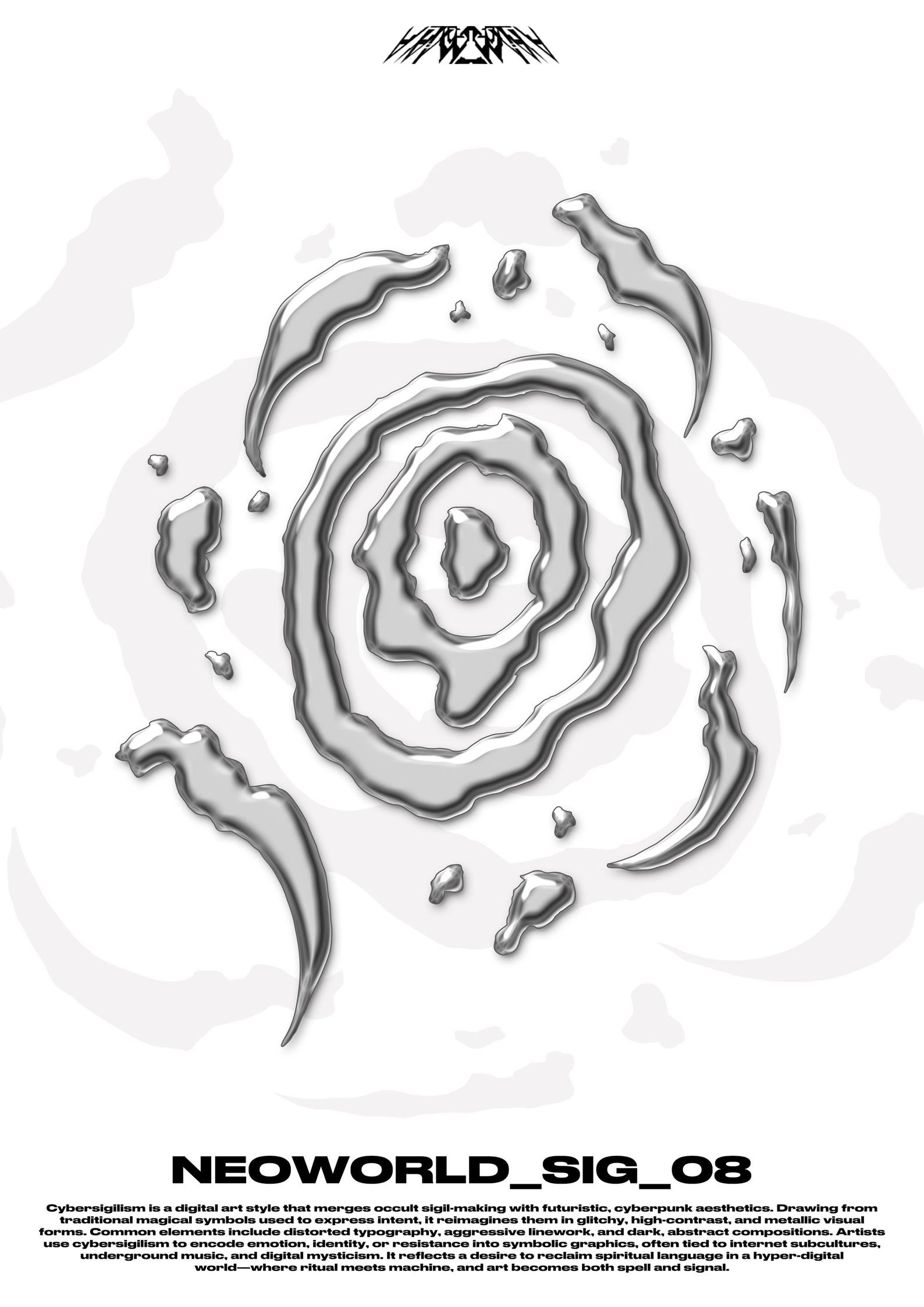Cyber Sigil Tattoo Design, Hand Drawn Tribal Symbol, Printable Digital ...