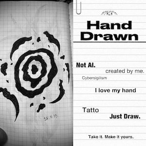 Cyber Sigil Tattoo Design, Hand Drawn Tribal Symbol, Printable Digital ...