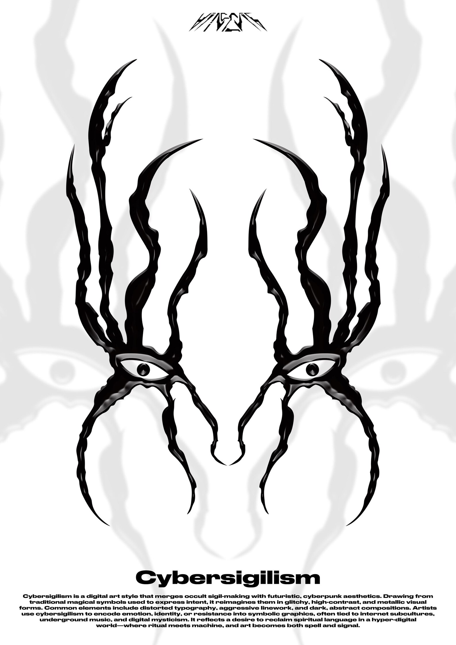 Cyber Sigil Tattoo Design, Hand Drawn Tribal Symbol, Printable Digital ...