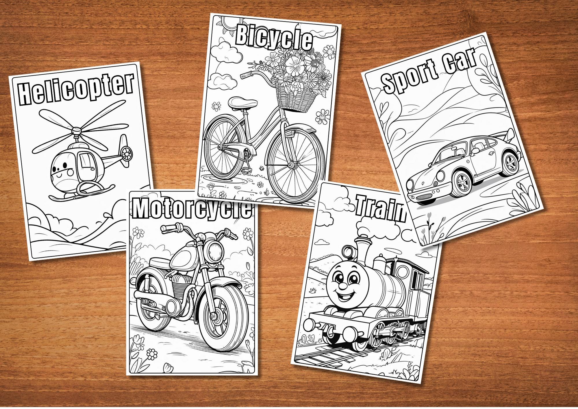 Fun Transportation Coloring Book for Kids – Printable Vehicles Activity ...