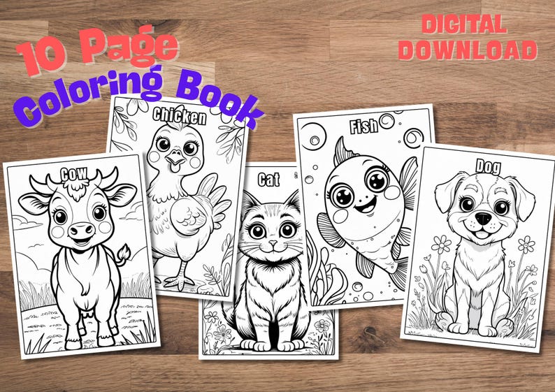 Printable Animal Coloring Book for Kids – Fun Educational Activity ...