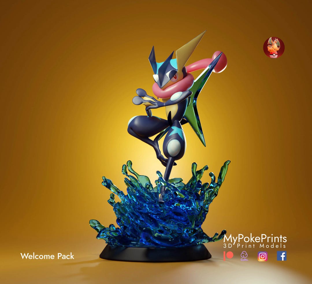 Greninja | Pokedex Entry #658 | 3D Printed & Hand-painted - Etsy