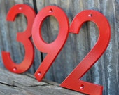 Red Powder Coated Aluminum Numbers with matching screws | Etsy
