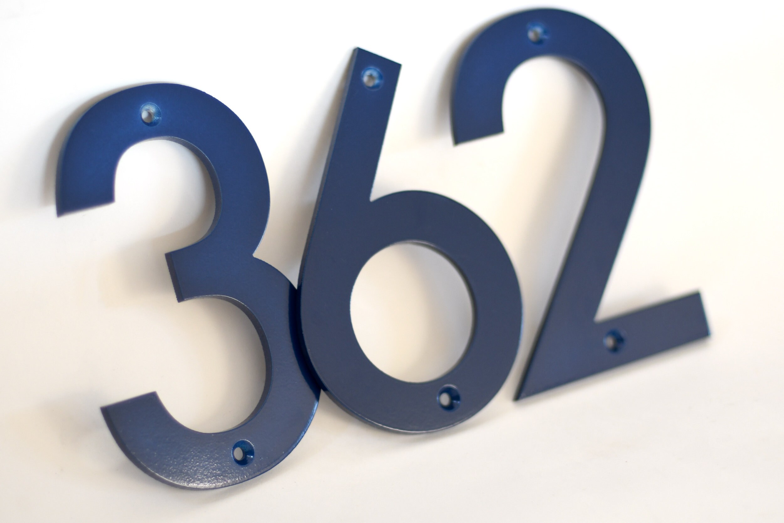 Navy Blue Powder Coated Aluminum Numbers With Matching | Etsy