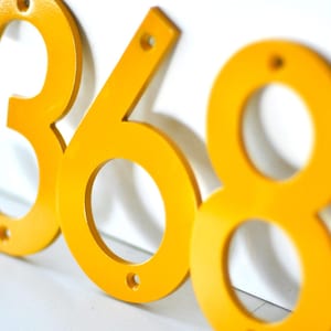 Honey Yellow - Powder Coated Aluminum Numbers With Matching Screws - Etsy