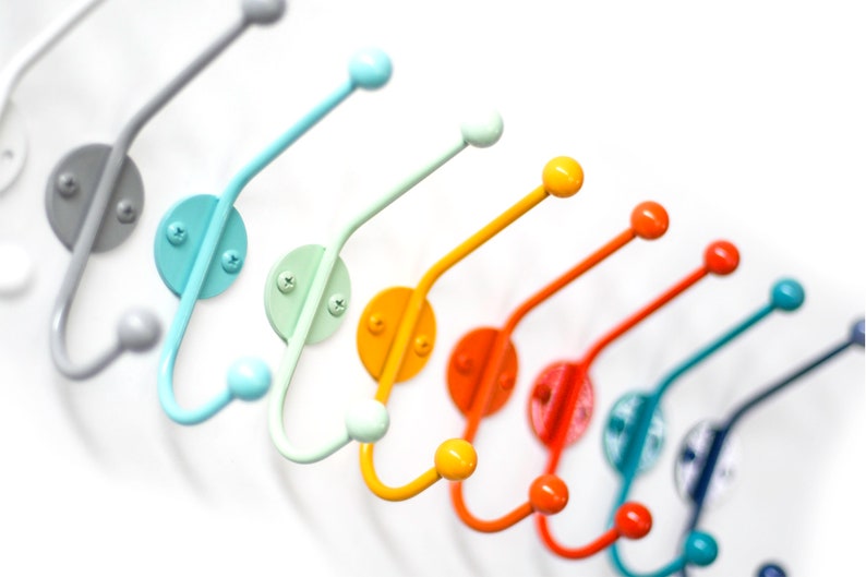 Mid Century Solid Color- Individual Hooks - Etsy