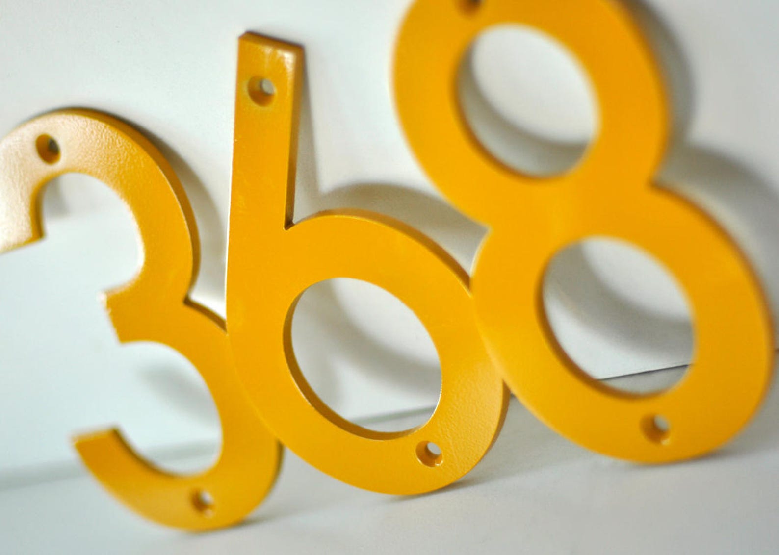 Honey Yellow Powder Coated Aluminum Numbers With Matching - Etsy