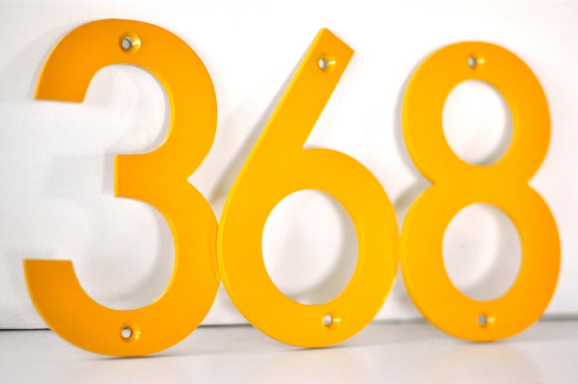 Honey Yellow Powder Coated Aluminum Numbers With Matching - Etsy