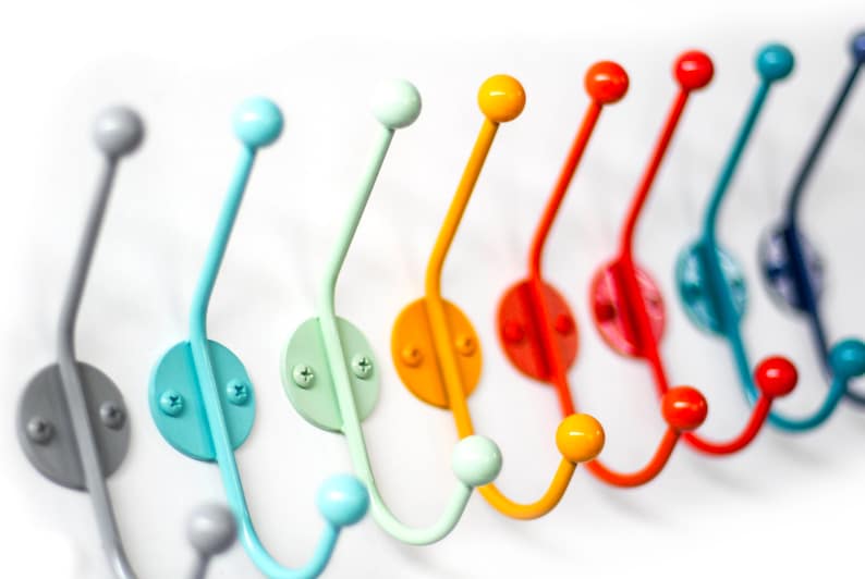 Mid Century Solid Color- Individual Hooks - Etsy