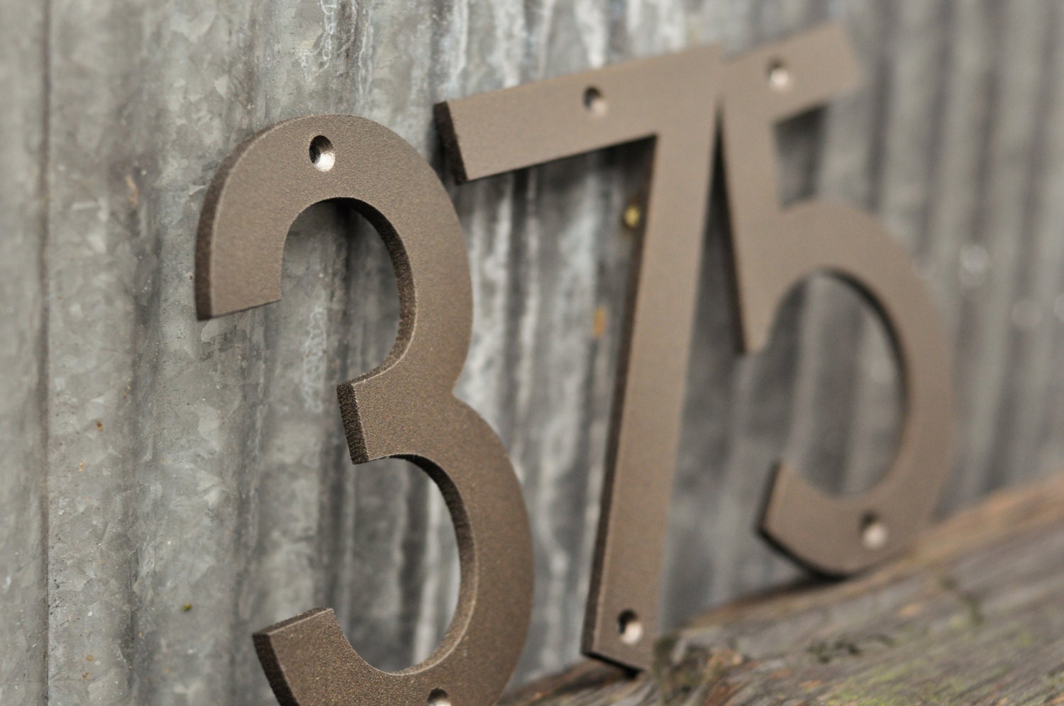 Oil Rubbed Bronze Powder Coated Aluminum Numbers With - Etsy