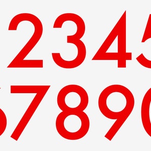Red - Powder Coated Aluminum Numbers With Matching Screws - Etsy