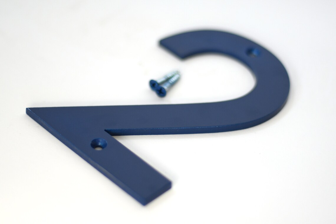 Navy Blue Powder Coated Aluminum Numbers With Matching - Etsy