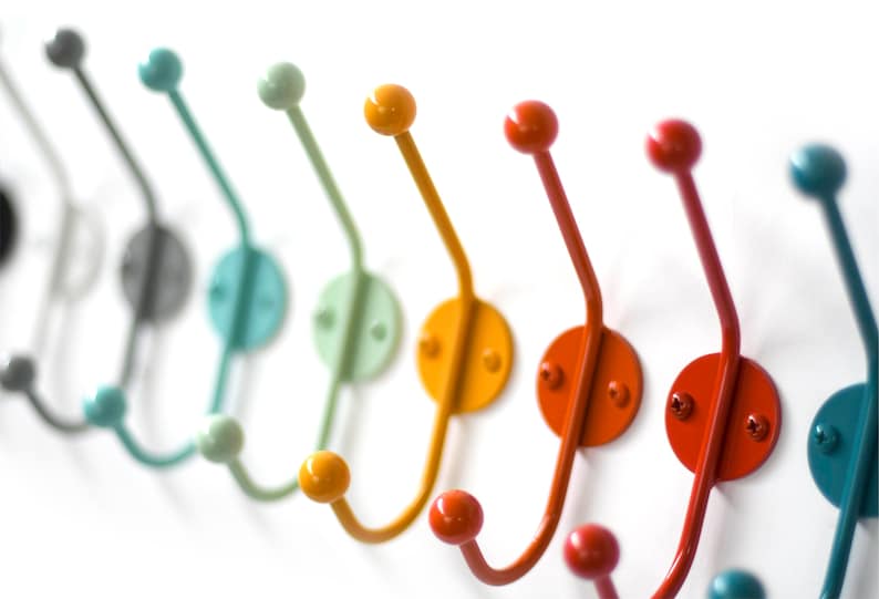 Mid Century Solid Color- Individual Hooks - Etsy