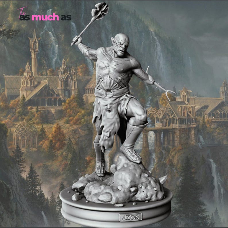 Azog STL File | Lord of the Rings Orc 3D Model | the Hobbit Bust or ...