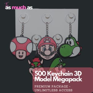 500 Keychain STL Bundle | 3D Printable Megapack | Cute, Geeky ...